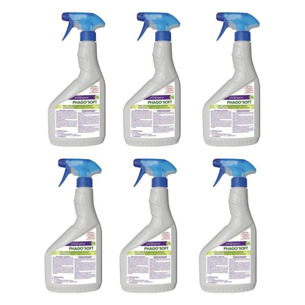 Lot de 6 Sprays désinfectant Eco Cert Phago'soft ANTICOVID 750 ml EN14476